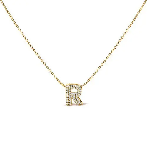 HAUS OF BRILLIANCE 10k Gold Diamond Accent Initial Pendant Necklace - Yellow | R
